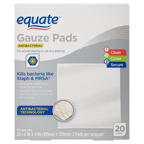 Equate Antibacterial Gauze Pads 20 Count