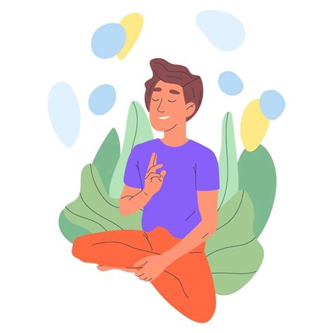 Premium Vector Meditating Male Character Yoga Meditation In Lotus