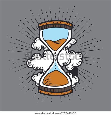 Hourglass Cloud Graphic Vector Illustration Stock Vector Royalty Free