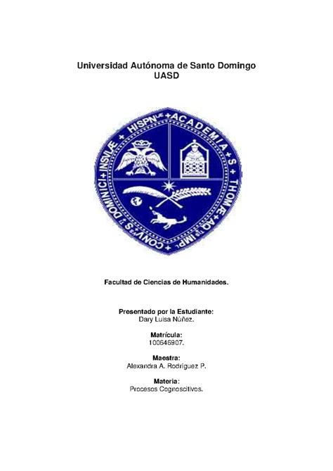 Pc Tarea 3 Resumen Procesos Cognitivos Universidad Autónoma De