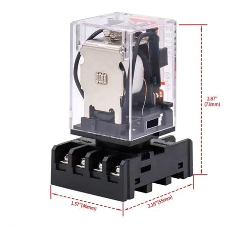 Relay Relé Relevador Encapsulado Con Base 8 Pines Riel Din En Venta En