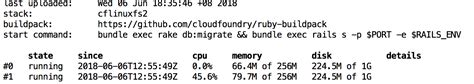 Cloud Foundry How To Show Cpu Usage In Cloudfoundry Cf Cli Stack