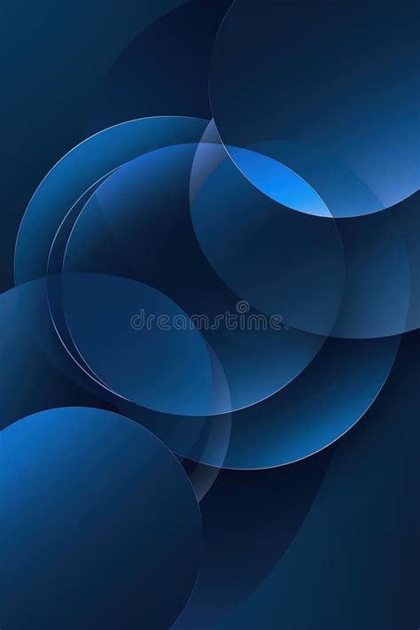 Abstract Blue Overlapping Circles On A Dark Background With Gradient