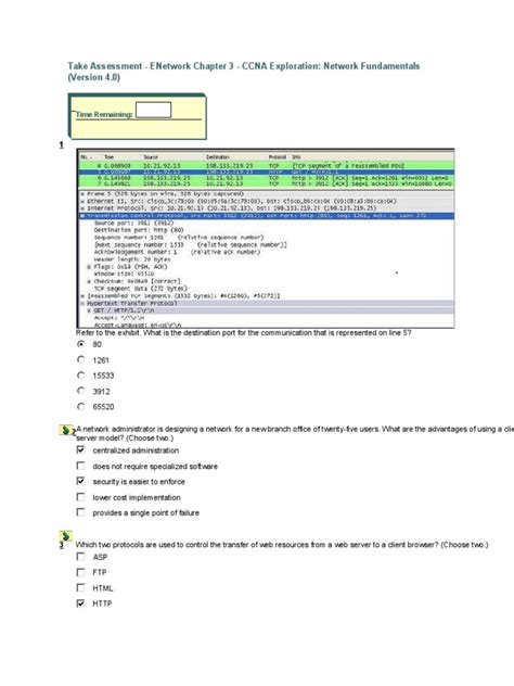 Take Assessment Enetwork Chapter 3 Ccna Exploration Network Fundamentals Version 40