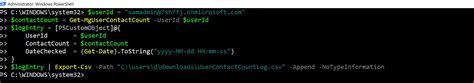 Using Get Mgusercontactcount In Graph Powershell
