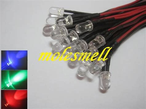 Free Shipping 1000pcs 5mm 12v Red Blue Green Rgb Fast Flashing Flash LED Light Set Pre Wired 5mm