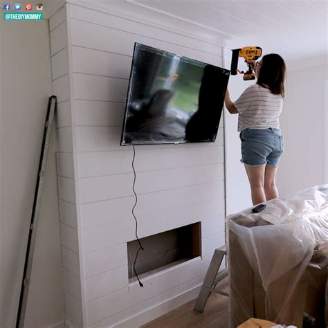 How To Build A DIY Electric Fireplace And TV Wall The DIY Mommy
