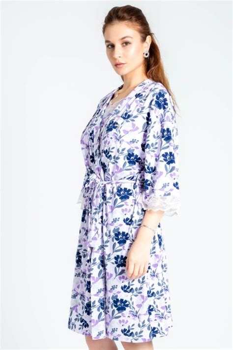 Ladies Lilac Floral Robe
