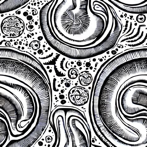 Black And White Organic Fossils In Space Drawing By Ernst Haeckel