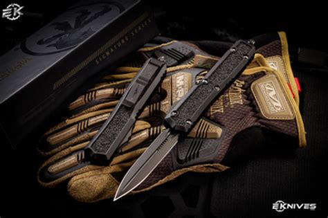 Microtech Makora Shadow Otf Automatic Knife Black 325 Dlc Dagger 206