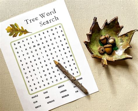 Printable Tree Word Search Types Of Trees Worksheet For Home Learning Educational Nature