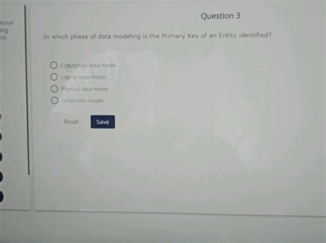 Question 3 In Which Phase Of Data Modeling Is StudyX
