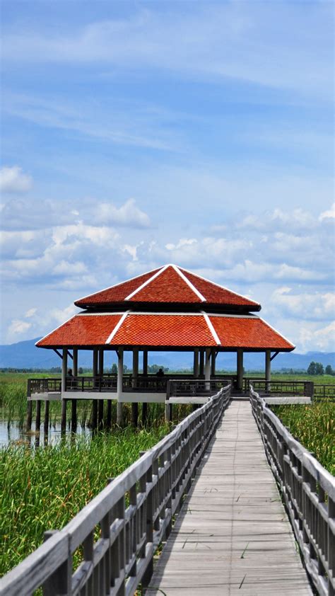 Wooden Walkway To Floating Pavilion Khao Sam Roi Yot National Park