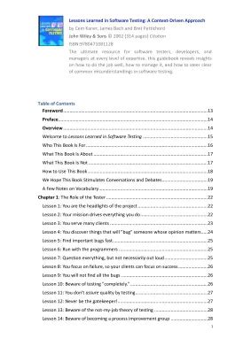 خرید کتاب Lessons Learned in Software Testing A Context Driven Approach دانلود کتاب