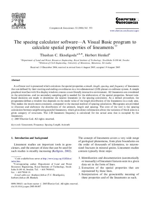 Pdf The Spacing Calculator Software—a Visual Basic Program To Calculate Spatial Properties Of