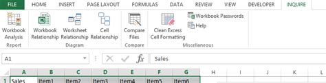how to activate and use the inquire tab best excel tutorial