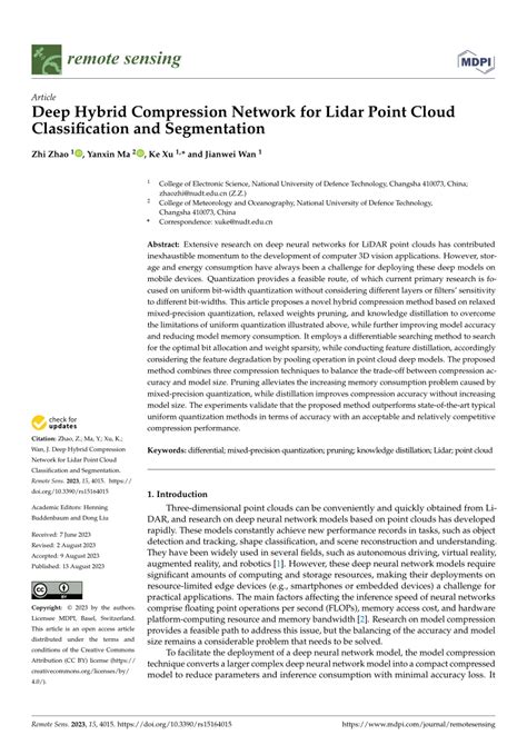 Pdf Deep Hybrid Compression Network For Lidar Point Cloud