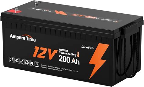 Amazon Ampere Time 12v 200ah リン酸鉄リチウムイオンバッテリー（自己加熱機能・ヒーター付き） －20℃の低温