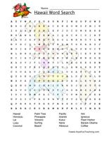 Hawaii Word Search Worksheet By Teach Simple
