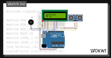 HC SR And LCD Wokwi ESP STM Arduino Simulator