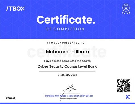 Muhammad Ilham On Linkedin Menyelesaikan Cyber Security Course Level Basic Di Itbox