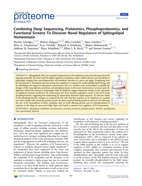 Pdf Combining Deep Sequencing Proteomics Phosphoproteomics And