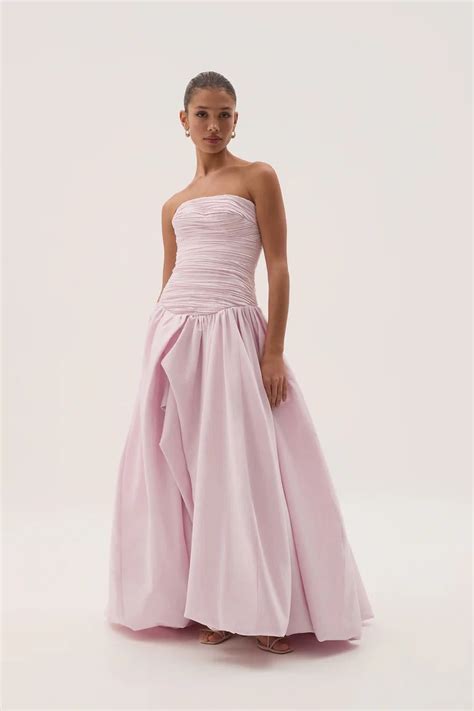 Aje Violette Bubble Hem Maxi Pastel Pink All The Dresses