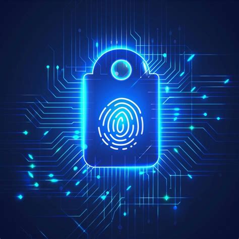 Technology Background With Biometric Print Premium Ai Generated Image