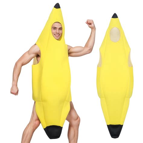 Alaiyaky Banana Costume Adult Fruit Jumpsuit Unisex Novelty Banana
