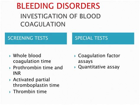 Bleeding Tests And Platlet Disorderspptx