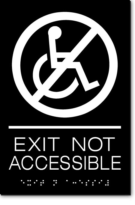 EXIT NOT ACCESSIBLE Sign ADA Sign Factory