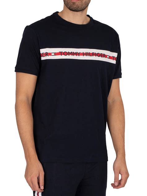 Tommy Hilfiger Lounge Branded T Shirt Desert Sky Standout