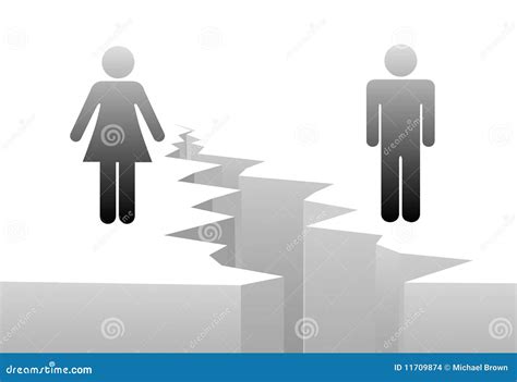Man Woman Separation By Divorce Gender Gap Vector Illustration