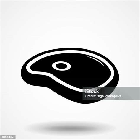 스테이크 아이콘 흰색 배경에 고립입니다 벡터 아트입니다 Steakhouse에 대한 스톡 벡터 아트 및 기타 이미지