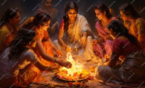 Free Photo Lohri Punjabi Folk Festival With People