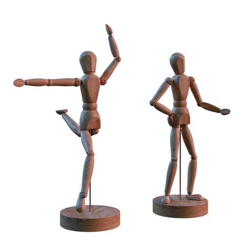 Rigged Wooden Mannequin 01 • Imeshh 3d Model For Blender 40