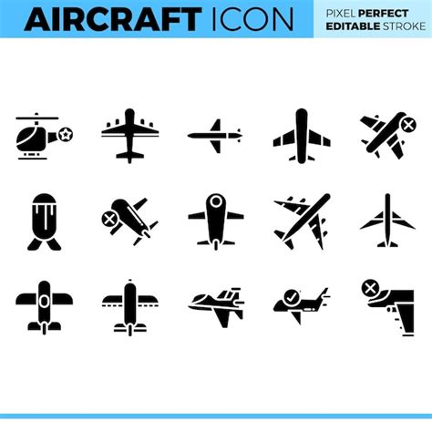 Premium Vector Vector Aircraft Icons Set