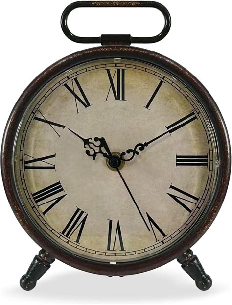 Königswerk Vintage Desk Clock Brown 8 Inches Battery
