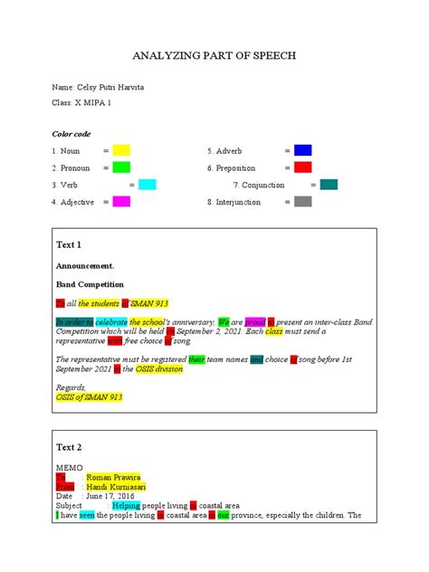 Analyzing Part Of Speech Pdf