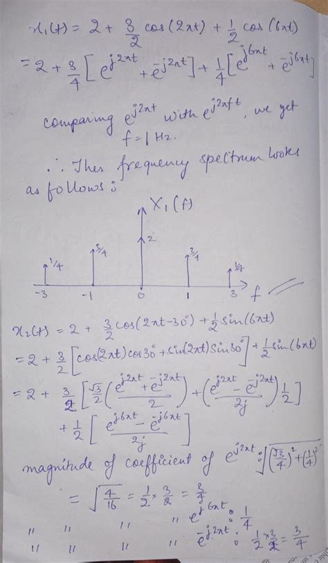 [solved] Please Solve Sketch The Spectrum Of The Signals X1 T And X Course Hero