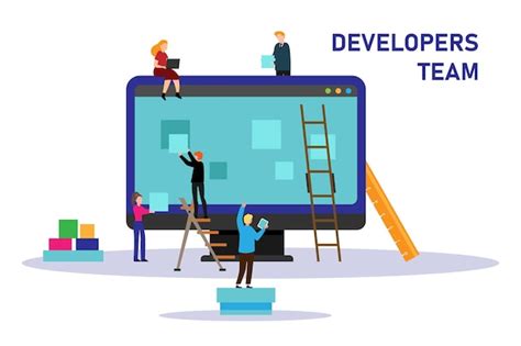 Premium Vector Developer Team Are Building A Website From Scratch