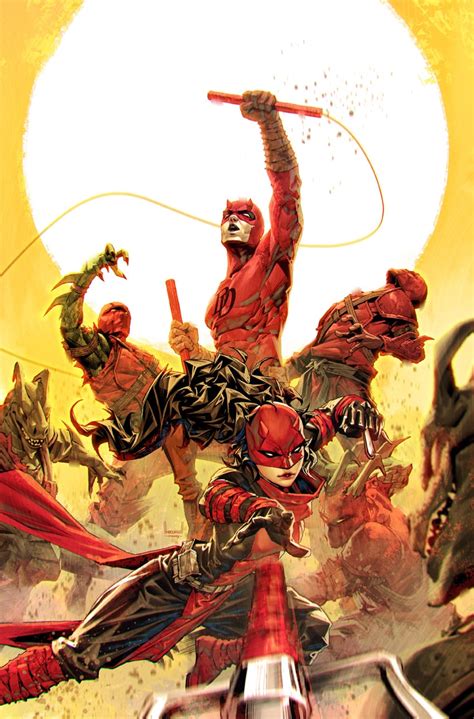 Daredevil Elektra Natchios Matt Murdock And Hybrid Marvel And 1 More Drawn By Kael Ngu