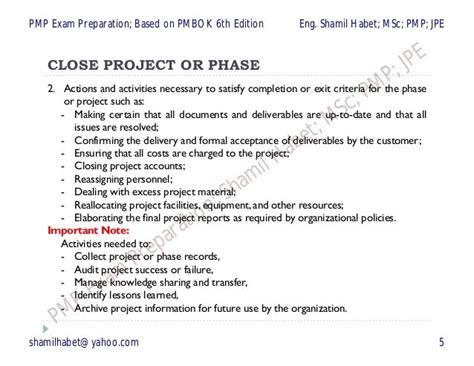 Pmp Chapter 6 Of 6 Closing Process Group 1 Process Based On Pmbo…