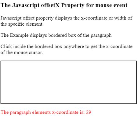 Javascript Offsetx Property Tpoint Tech
