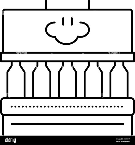 Cooling Glass Bottle Factory Equipment Line Icon Vector Illustration
