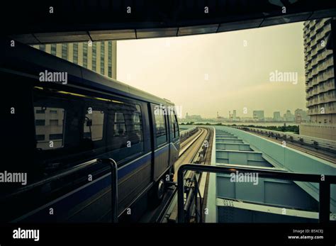 Automated Guideway Transit Train Yurikamome Line Odaiba Island