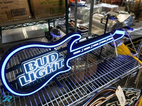 Bud Light Guitar Lighted Sign Roller Auctions