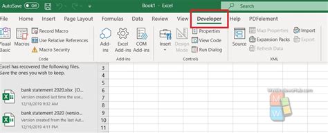 How To Turn On The Developer Tab In Ms Excel For Vba