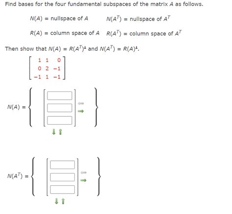 Solved Find Bases For The Four Fundamental Subspaces Of The