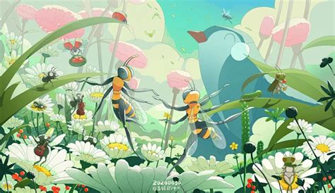 空中精灵古怪的十一插画师作品涂鸦王国 花瓣网